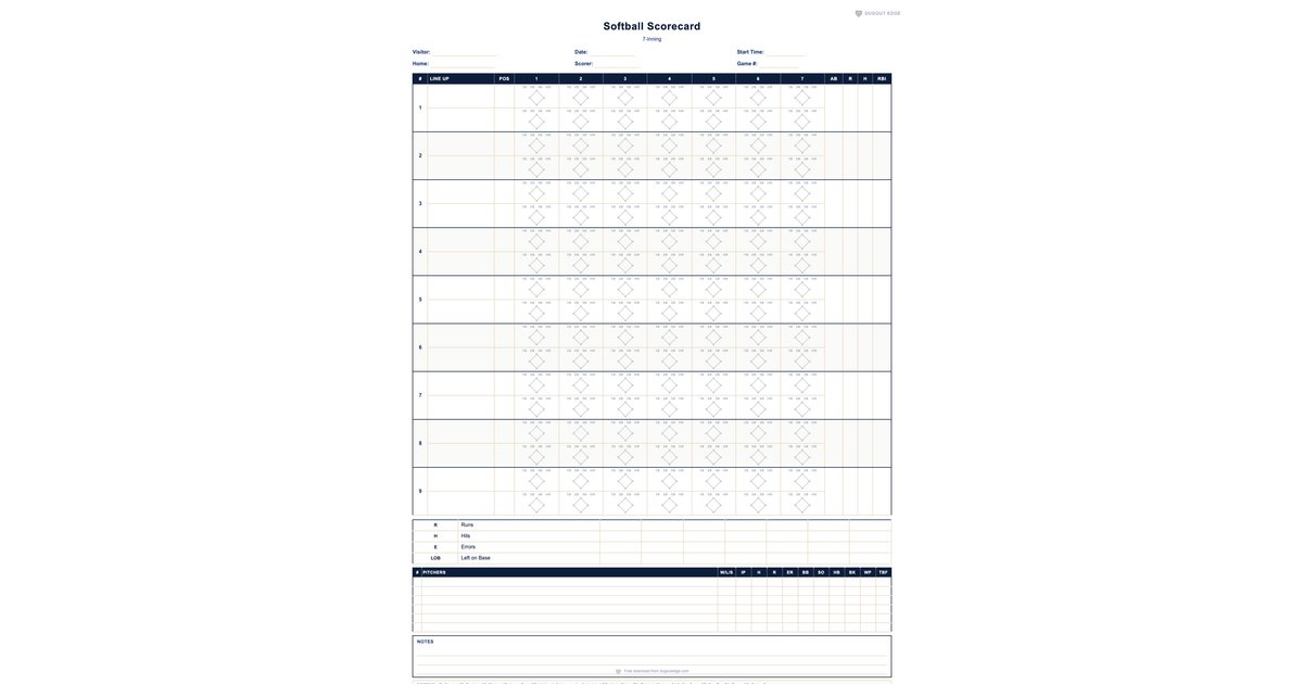 Free Printable Softball Scorebook PDF - Fastpitch Generator